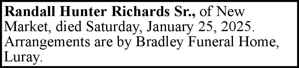 Randall Hunter Richards Sr. | Obituaries | dnronline.com