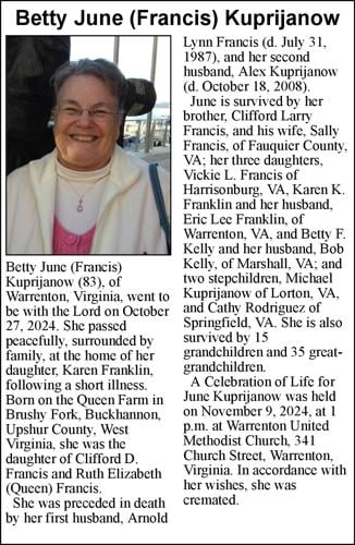 Betty June (Francis) Kuprijanow | Obituaries | dnronline.com