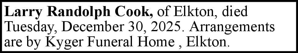 Larry Randolph Cook | Obituaries | dnronline.com