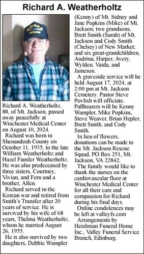 Richard A. Weatherholtz | Obituaries | dnronline.com