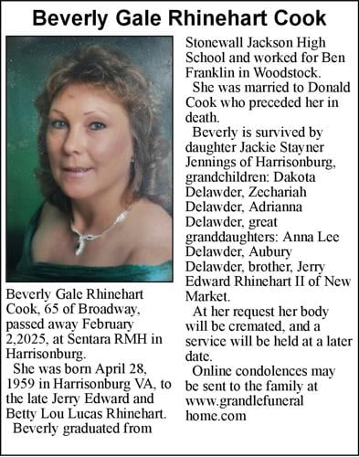 Beverly Gale Rhinehart Cook | Obituaries | dnronline.com