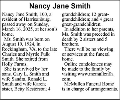 Nancy Jane Smith | Obituaries | dnronline.com