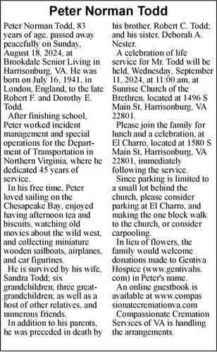 Peter Norman Todd | Obituaries | dnronline.com