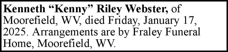 Kenneth “Kenny” Riley Webster | Obituaries | dnronline.com