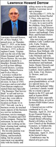 Lawrence Howard Derrow | Obituaries | dnronline.com