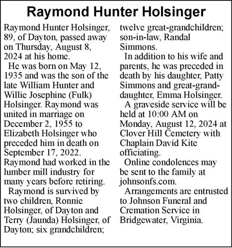 Raymond Hunter Holsinger | Obituaries | dnronline.com