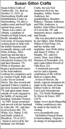 Susan Gillon Crafts | Obituaries | dnronline.com