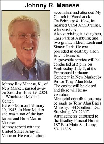 Johnny R. Manese | Obituaries | dnronline.com