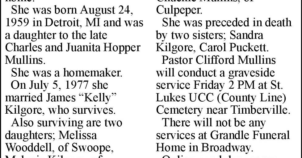 Debra Sue Kilgore | Obituaries | dnronline.com