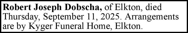 Robert Joseph Dobscha | Obituaries | dnronline.com