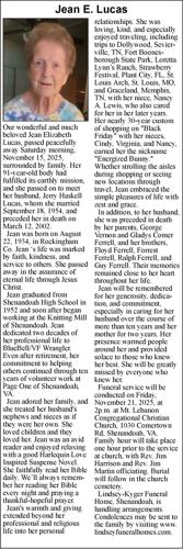 Jean E. Lucas | Obituaries | dnronline.com