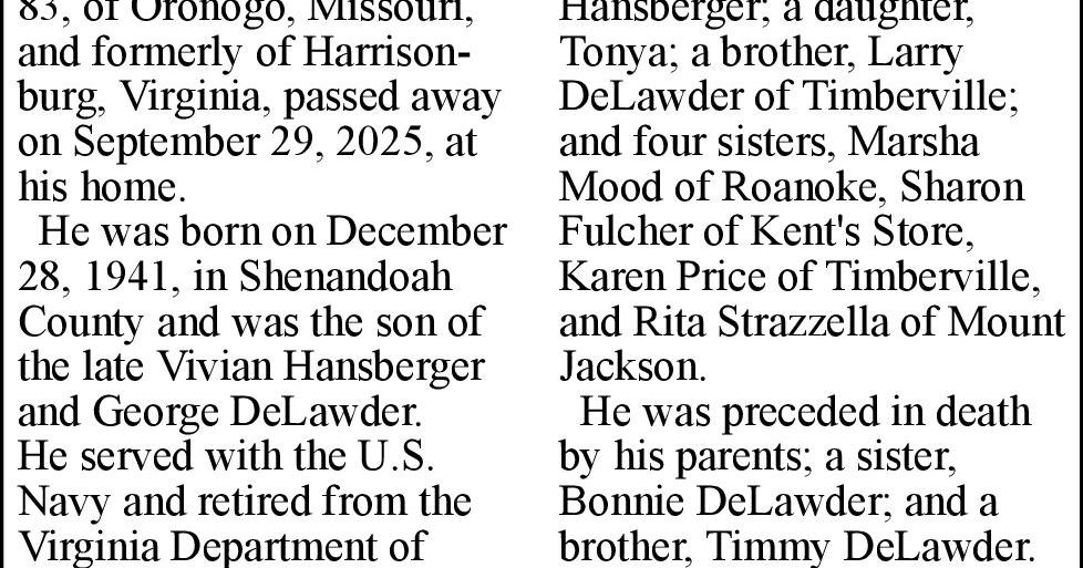 Dallas F. Hansberger | Obituaries | dnronline.com