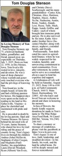 Tom Douglas Stenson | Obituaries | dnronline.com
