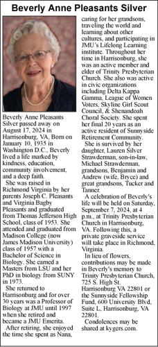 Beverly Anne Pleasants Silver | Obituaries | dnronline.com