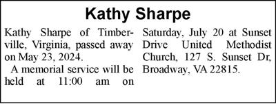 Kathy Sharpe | Obituaries | dnronline.com