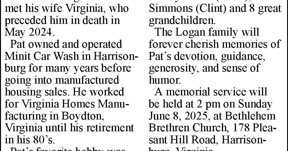 Patrick W. Logan, Sr. | Obituaries | dnronline.com
