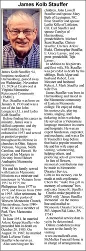 James Kolb Stauffer | Obituaries | dnronline.com