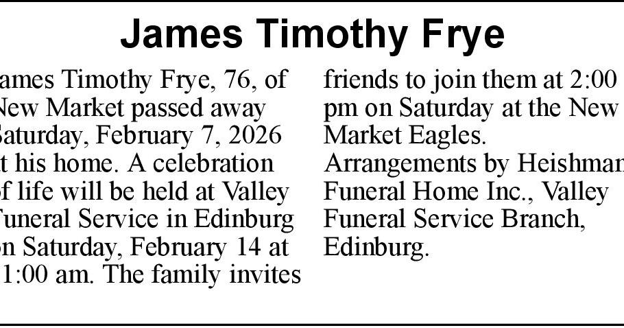 James Timothy Frye | Obituaries | dnronline.com