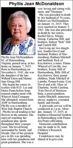 Phyllis Jean McDonaldson | Obituaries | dnronline.com