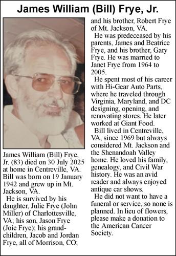 James William (Bill) Frye, Jr. | Obituaries | dnronline.com