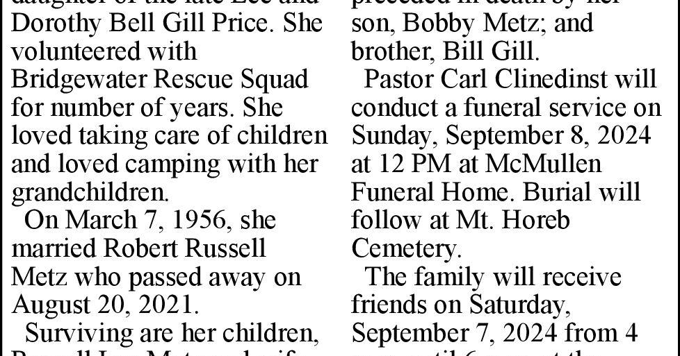 Mary Ann Metz | Obituaries | dnronline.com