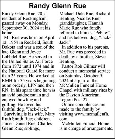 Randy Glenn Rue | Obituaries | dnronline.com