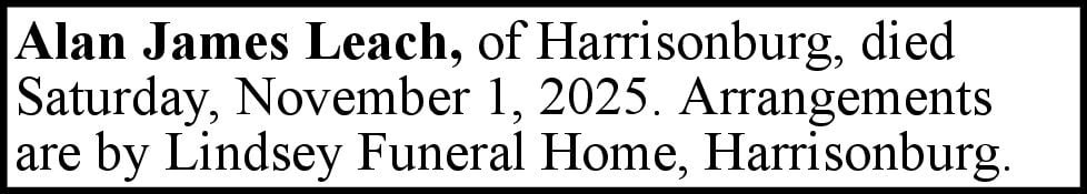 Alan James Leach | Obituaries | dnronline.com