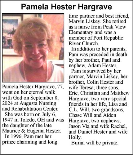 Pamela Hester Hargrave | Obituaries | dnronline.com