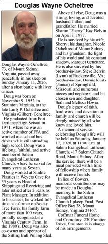 Douglas Wayne Ocheltree | Obituaries | dnronline.com