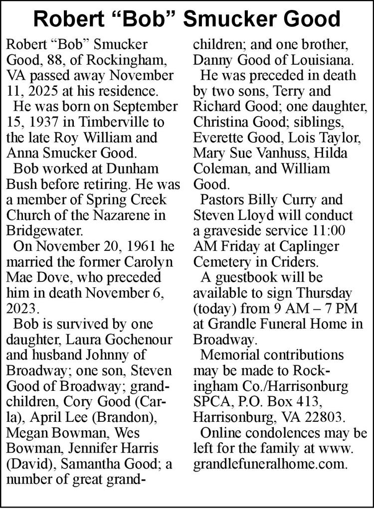 Robert “Bob” Smucker Good | Obituaries | dnronline.com