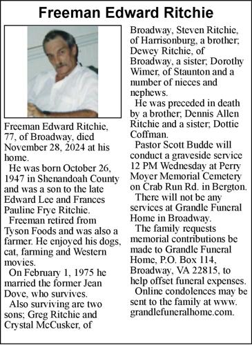 Freeman Edward Ritchie | Obituaries | dnronline.com