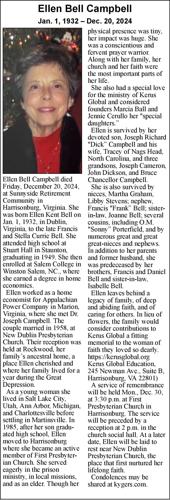 Ellen Bell Campbell Jan. 1, 1932 – Dec. 20, 2024 | Obituaries ...