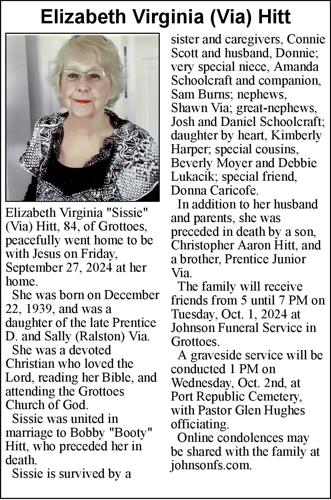 Elizabeth Virginia (Via) Hitt | Obituaries | dnronline.com