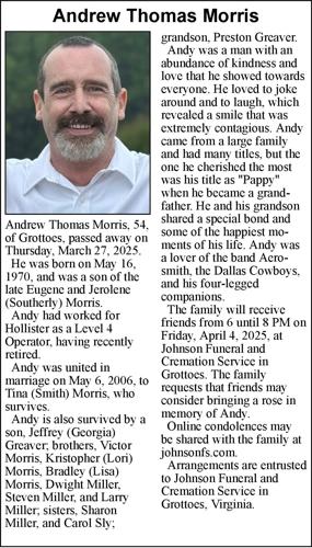 Andrew Thomas Morris | Obituaries | dnronline.com