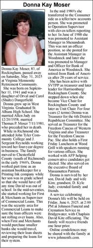 Donna Kay Moser | Obituaries | dnronline.com