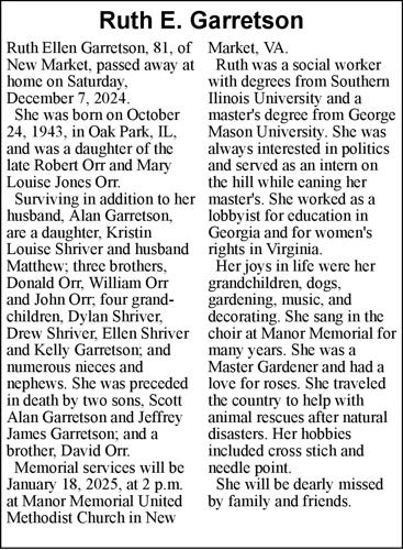 Ruth E. Garretson | Obituaries | dnronline.com