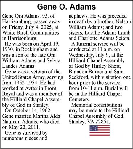 Gene O. Adams | Obituaries | dnronline.com