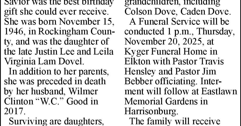 Pearline Virginia Good | Obituaries | dnronline.com