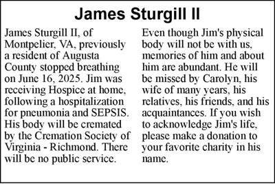 James Sturgill II | Obituaries | dnronline.com