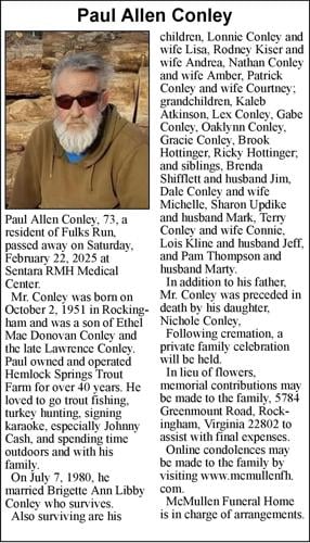 Paul Allen Conley | Obituaries | dnronline.com