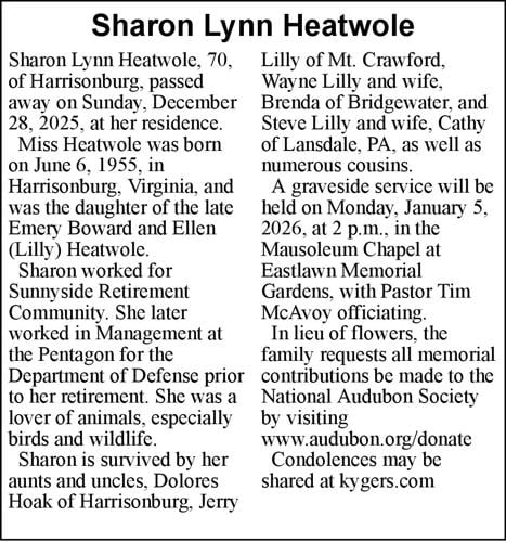 Sharon Lynn Heatwole | Obituaries | dnronline.com