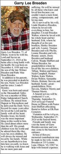 Garry Lee Breeden | Obituaries | dnronline.com