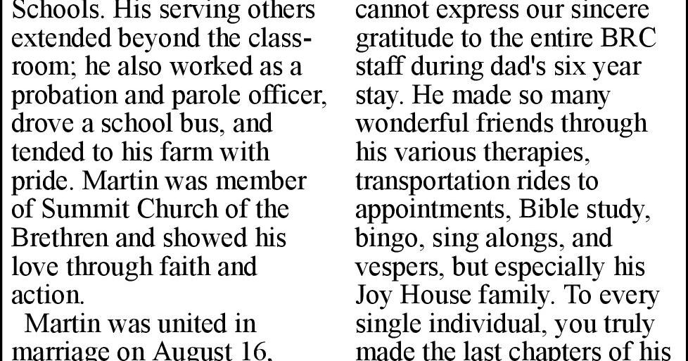 Martin Leo Cline | Obituaries | dnronline.com