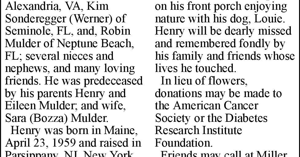 Henry Mulder April 23, 1959 - July 22, 2024 | Obituaries | dnronline.com