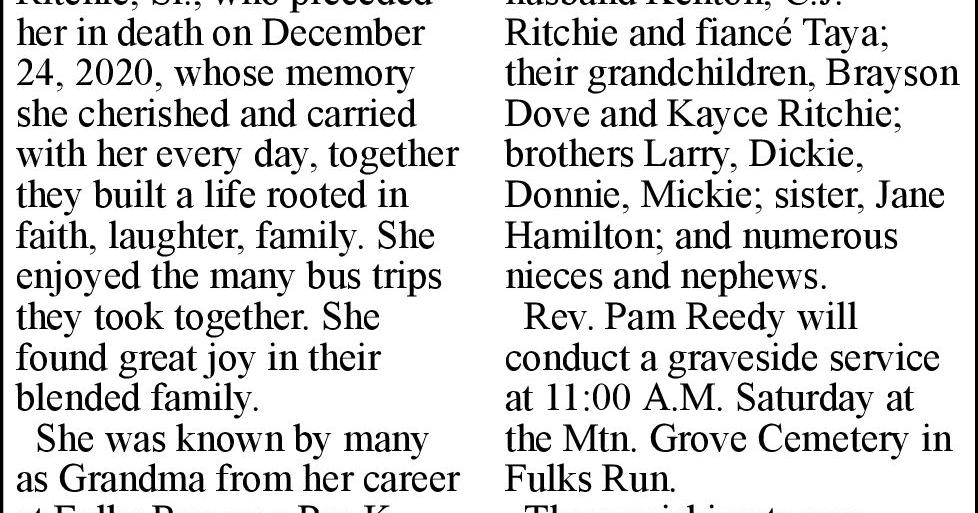 Andrea Sharon Ritchie | Obituaries | dnronline.com