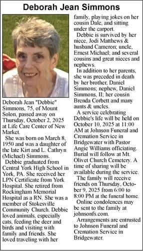 Deborah Jean Simmons | Obituaries | dnronline.com