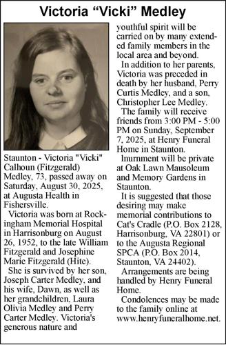 Victoria “Vicki” Medley | Obituaries | dnronline.com