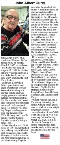 John Albert Curry | Obituaries | dnronline.com