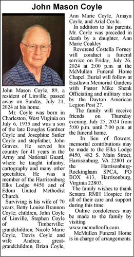 John Mason Coyle | Obituaries | dnronline.com
