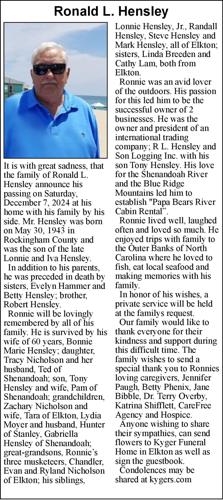 Ronald L. Hensley | Obituaries | dnronline.com